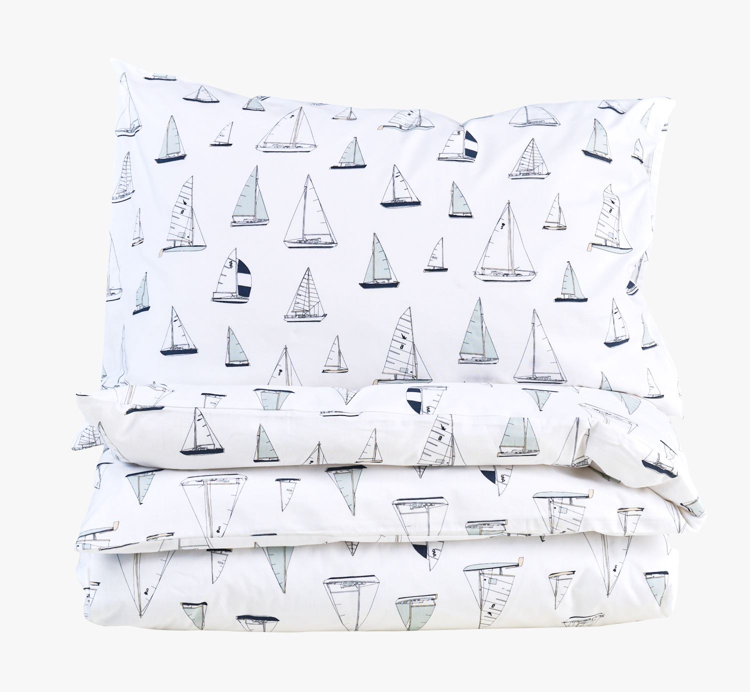 Sail away bomull sengesett multi blå - Kid